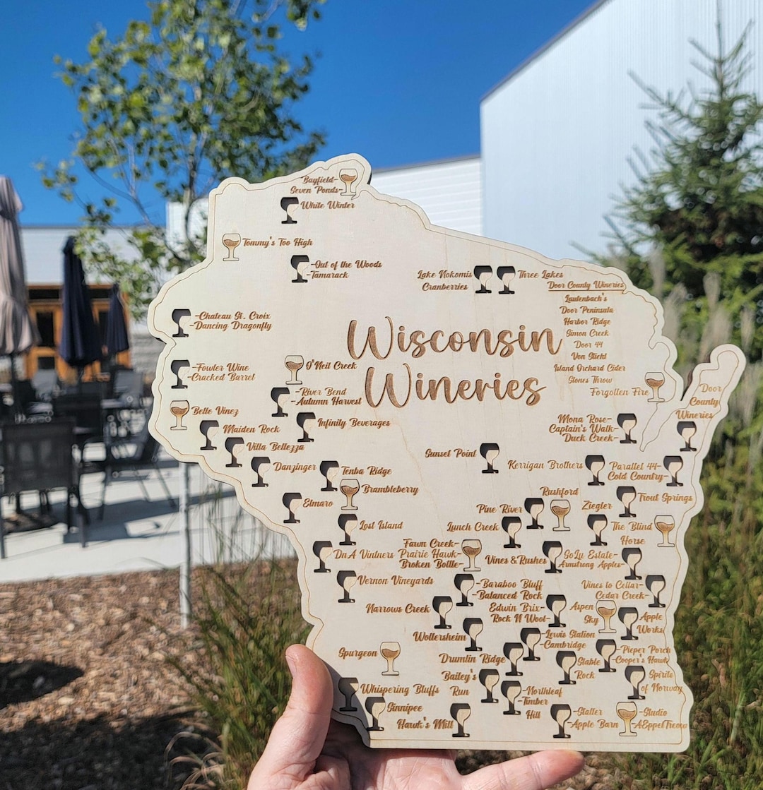 Wisconsin Wineries Map - Etsy