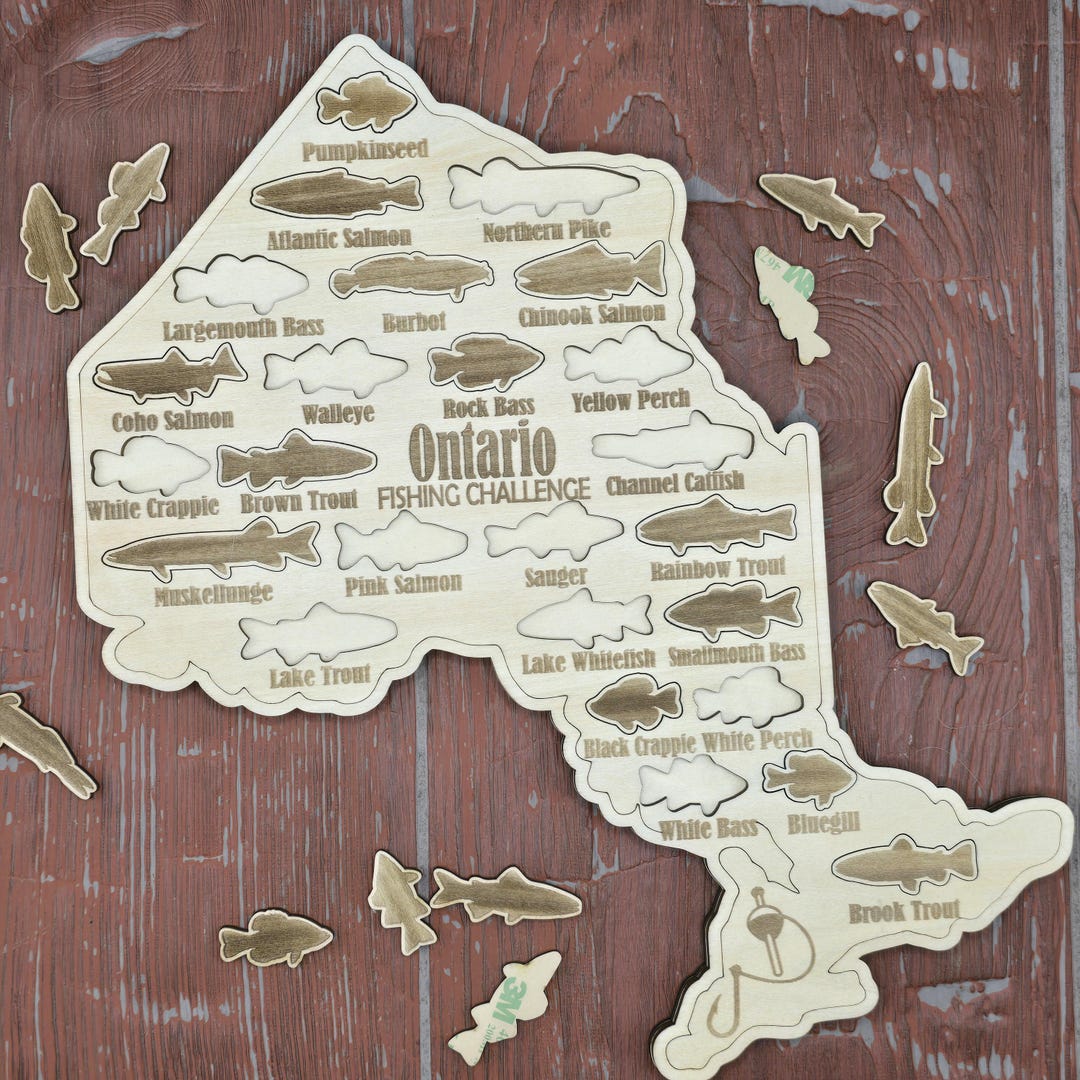 Ontario Fishing Map Fishing Gifts for Fisherman Game Fish Tracking Map ...
