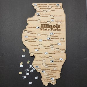 Illinois State Parks Map With Camper Cutouts to Track Which Parks You ...