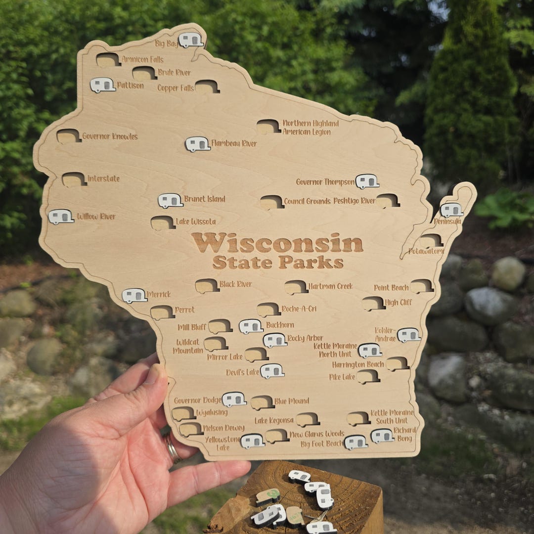Wisconsin State Parks Camper Map - Etsy