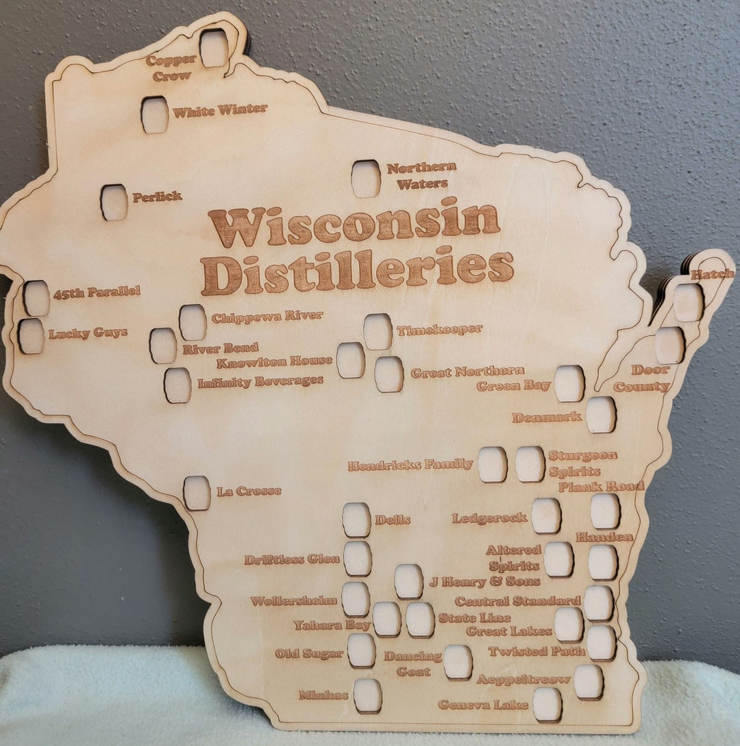 Wisconsin Distilleries Map - Etsy
