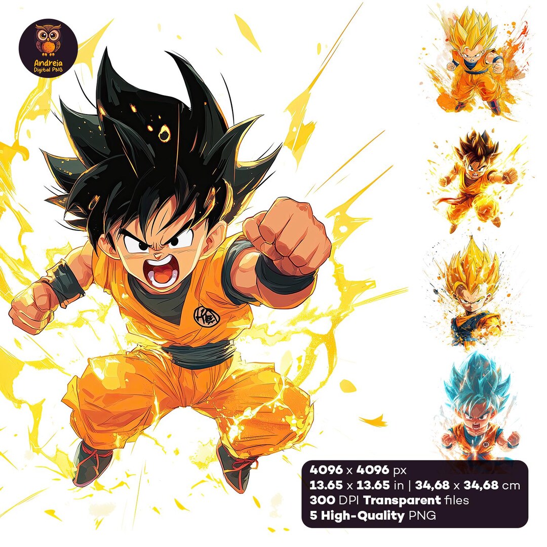 5 PNG Kid Saiyan Hero Anime, Splash y Acuarela, Archivo PNG de Diseño ...