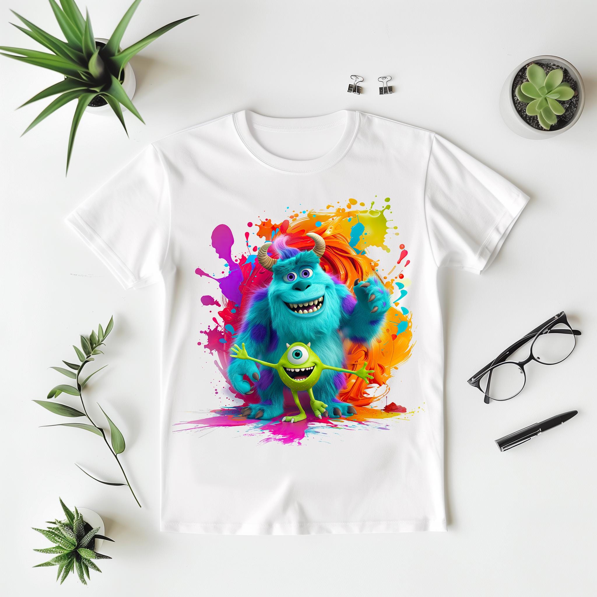 5 PNG Cute Monsters, Splash & Watercolor, Digital Design PNG File for ...