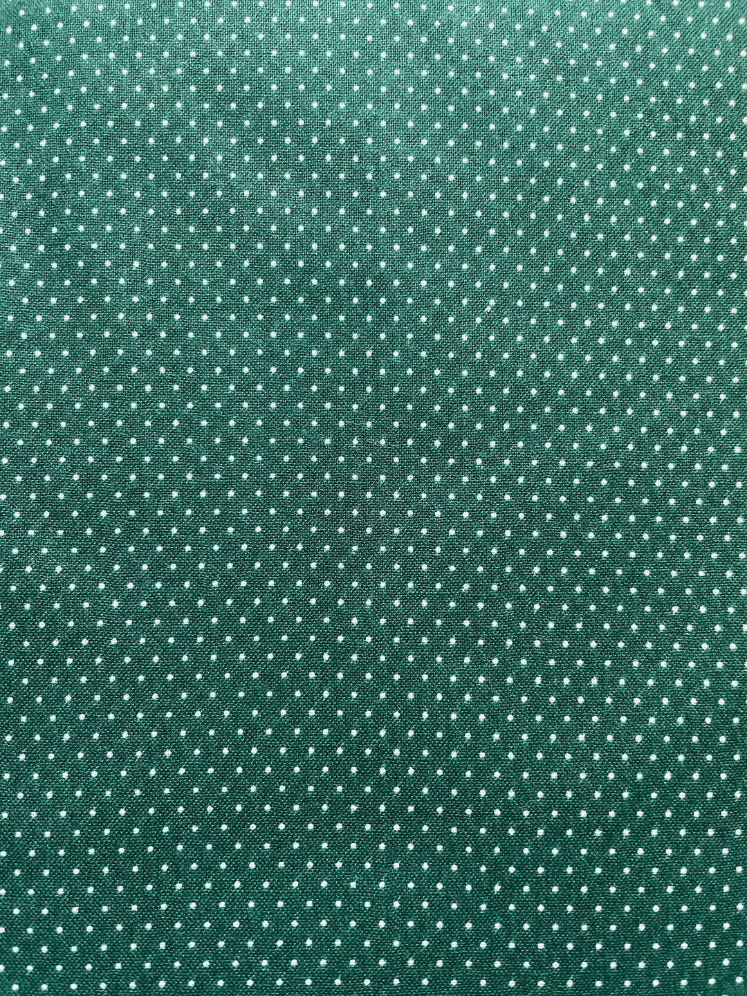 Dark Green White Polka Dots- Vintage Fabric Pin Dots Christmas Holiday ...