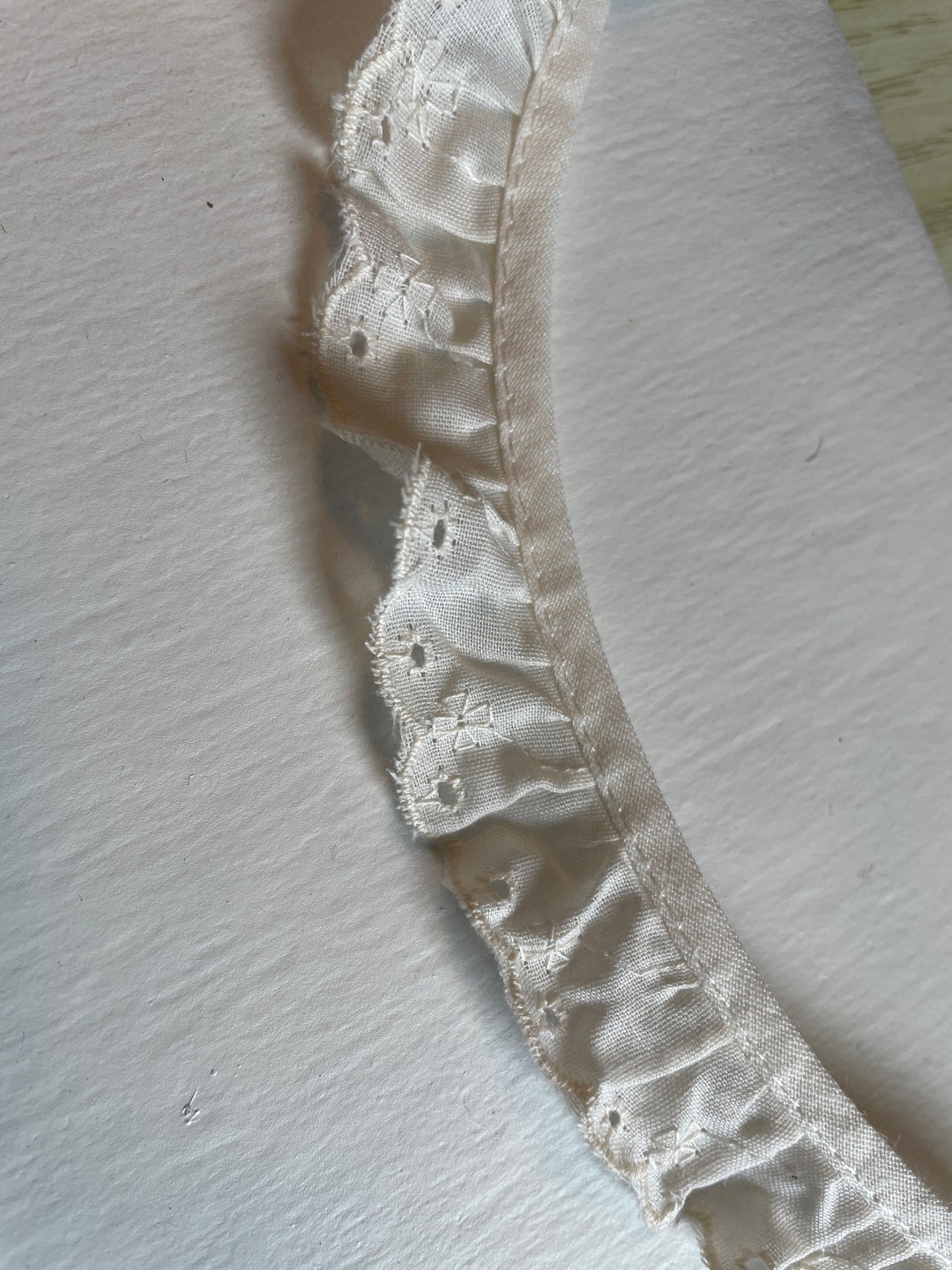 Ivory Eyelet Ruffle - 3 Yards Vintage Fabric Trim New Old Stock Doll ...