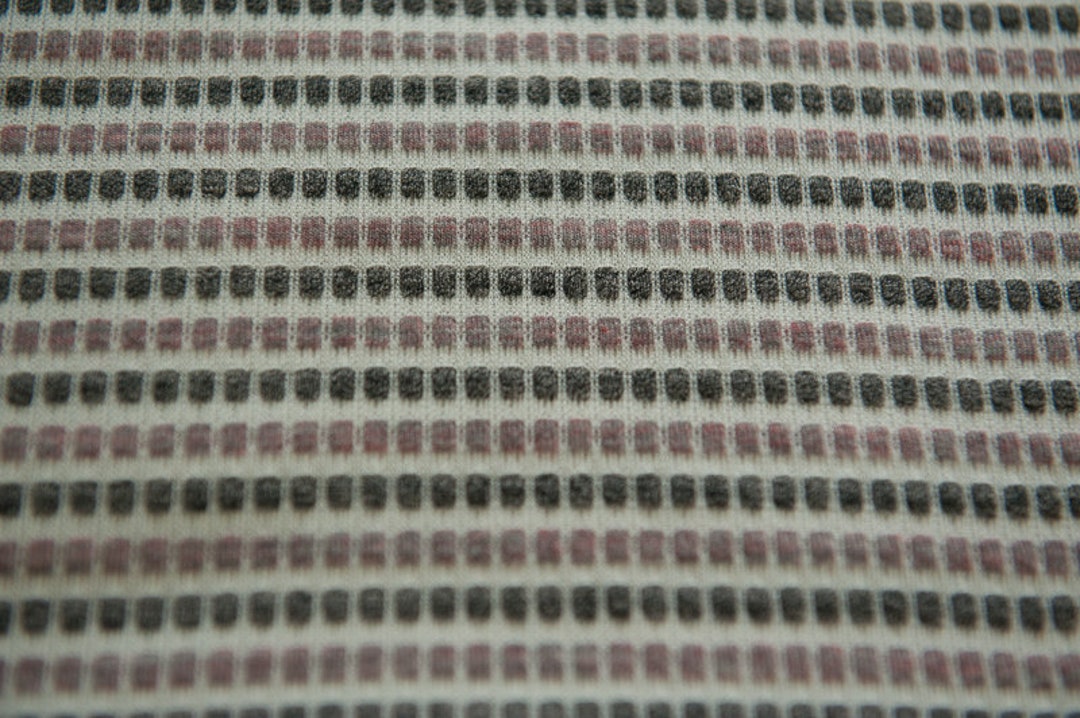 Textured Geometric - Vintage Fabric 70s New Old Stock Knit Charcoal ...