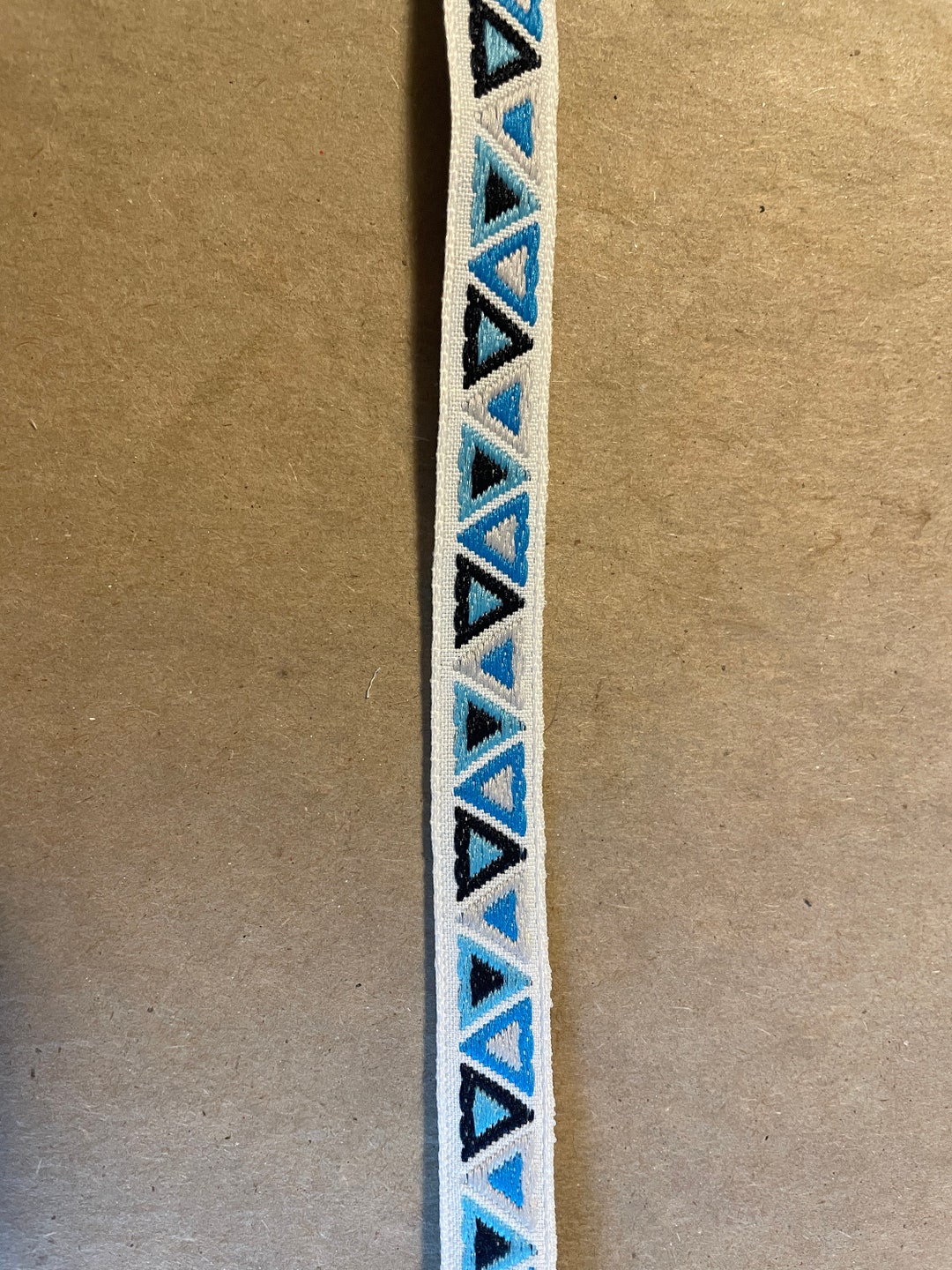 Geometric Embroidered Vintage Trim- New Old Stock Boho Hippie Blue ...