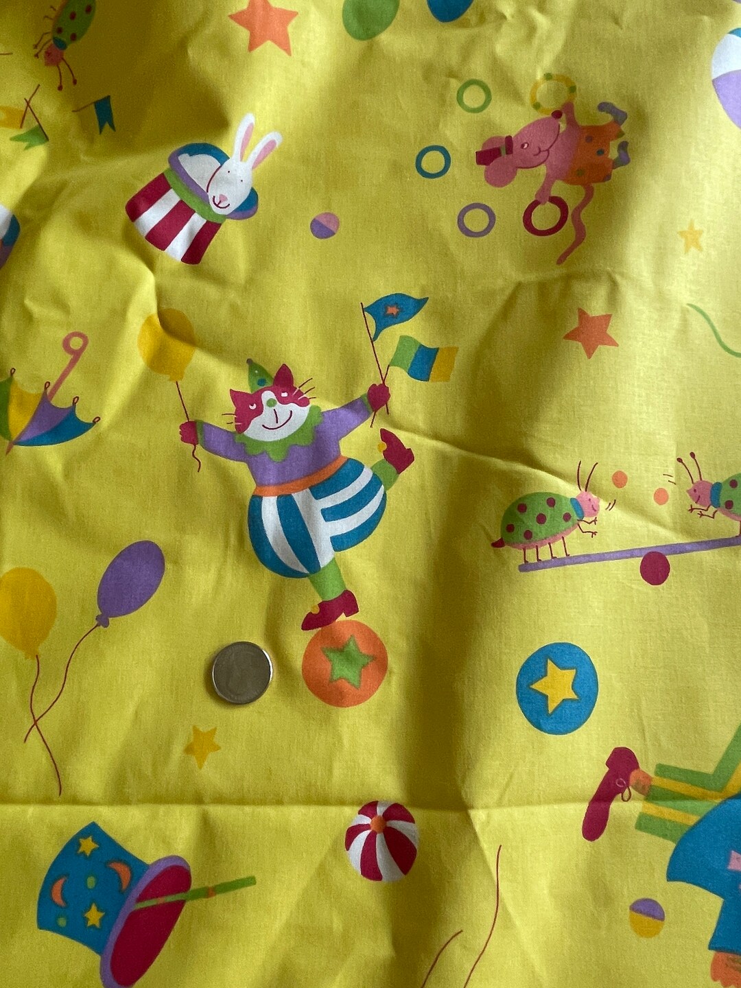 Colorful Circus- Vintage Fabric Whimsical so Fun Juvenile Animals ...