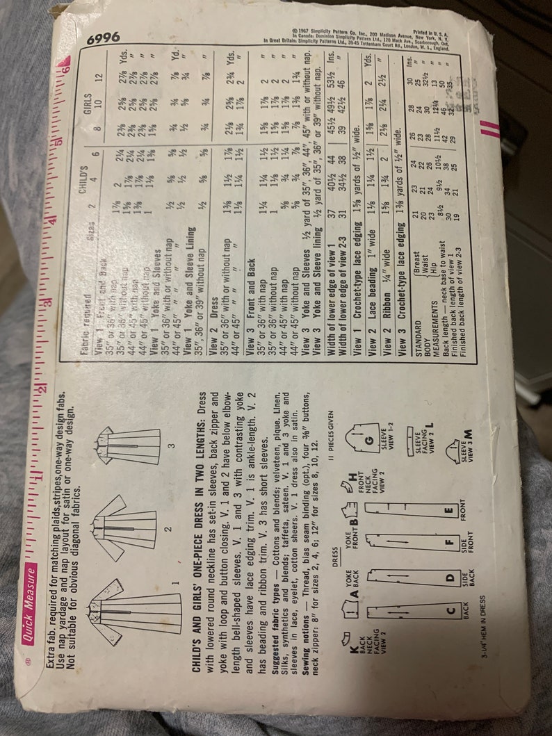 Simplicity 6996 Vintage Pattern Girls Dress in Two Lengths - Etsy