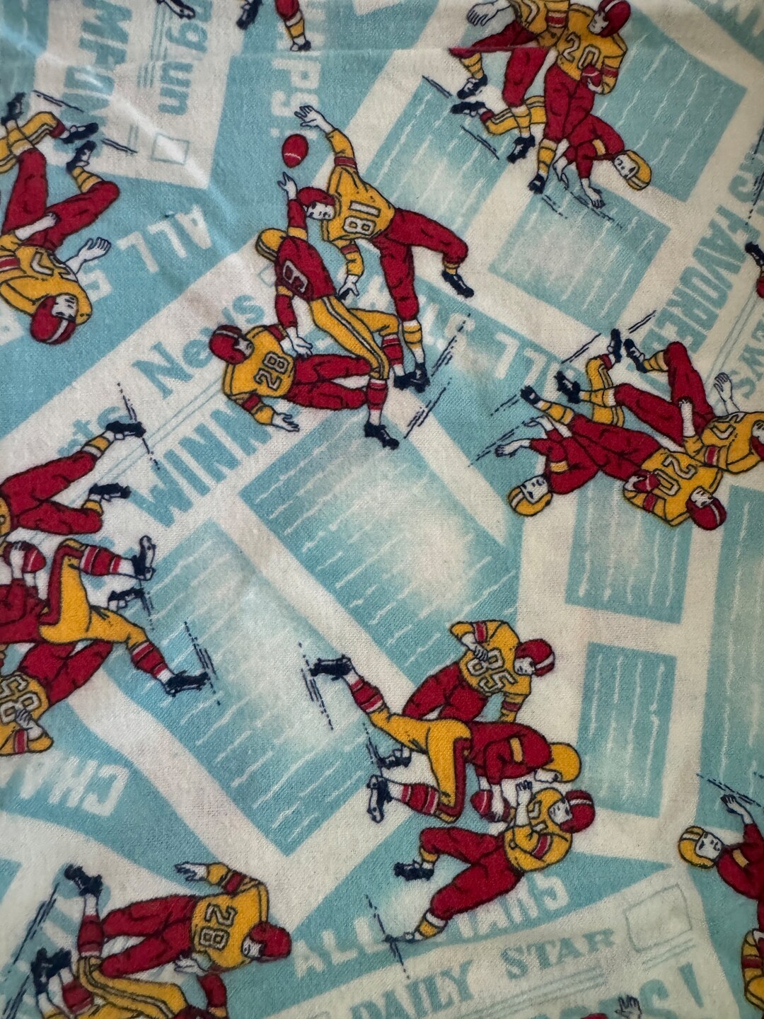 Fun Football- Vintage Fabric Flannel Brushed Cotton Soft Sports Kids - Etsy