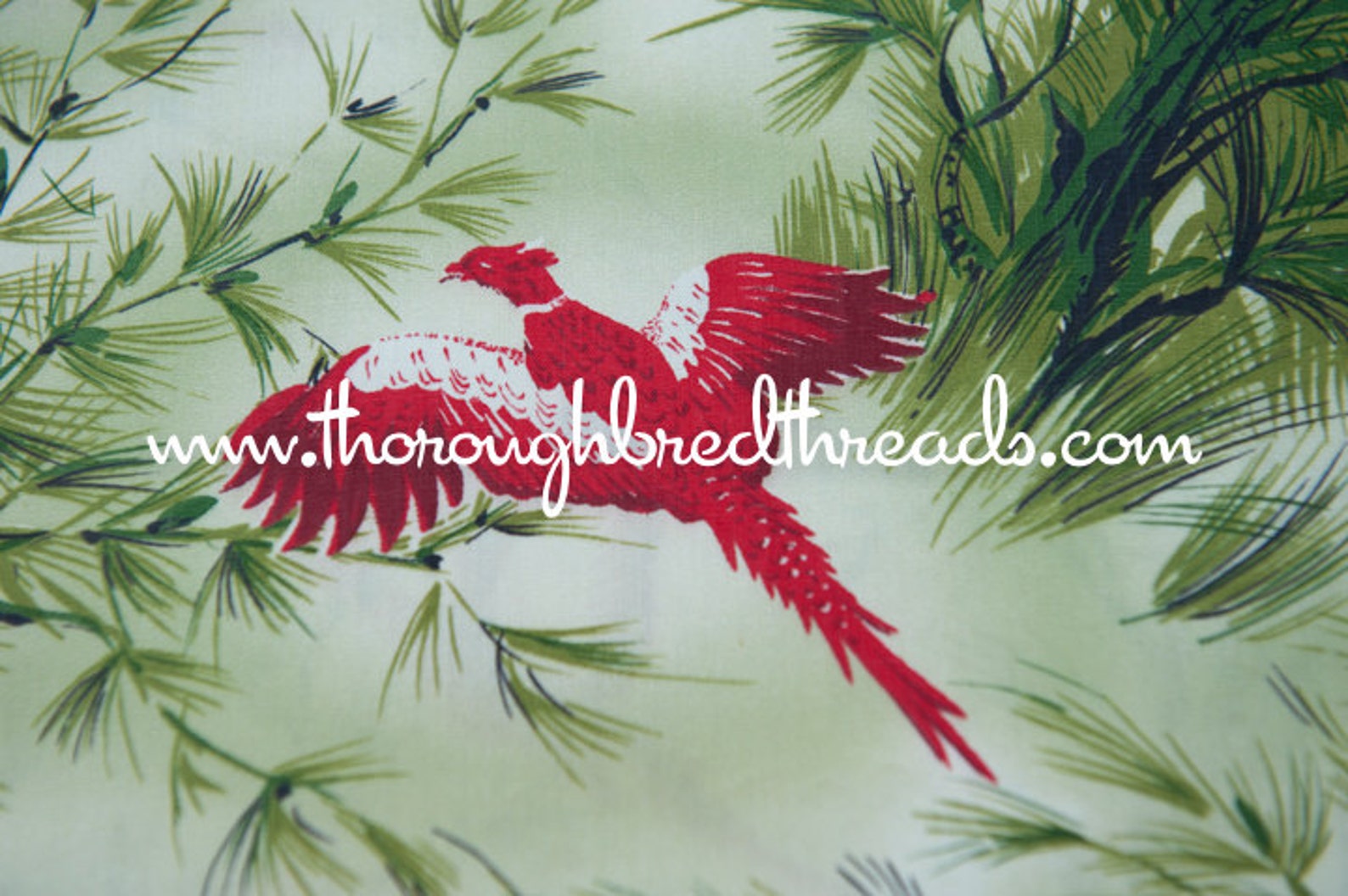 Red Pheasants Vintage Fabric Whimsical Novelty Hunting Rustic - Etsy