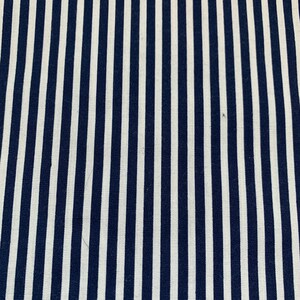 Navy Blue Stripe - Vintage Fabric New Old Stock Nautical Beach ...