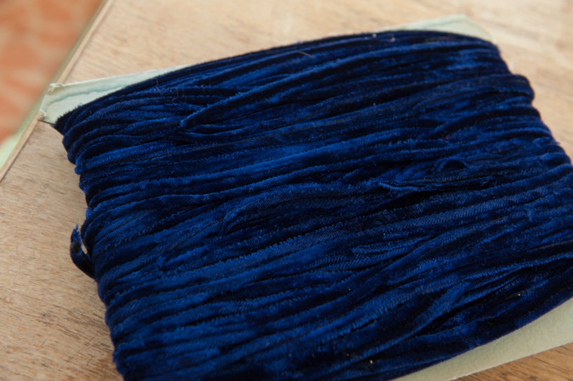 3 Yards Velvet Piping- Vintage Trim Embroidered 70s New Old Stock ...