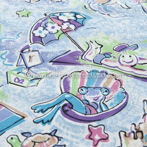 Fun Day at the Beach - Vintage Fabric New Old Stock Novelty Ocean ...