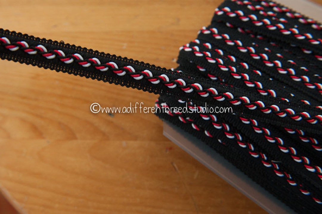 Red White and Black - 3 Yards Vintage Trim New Old Stock 60s 70s Edging ...