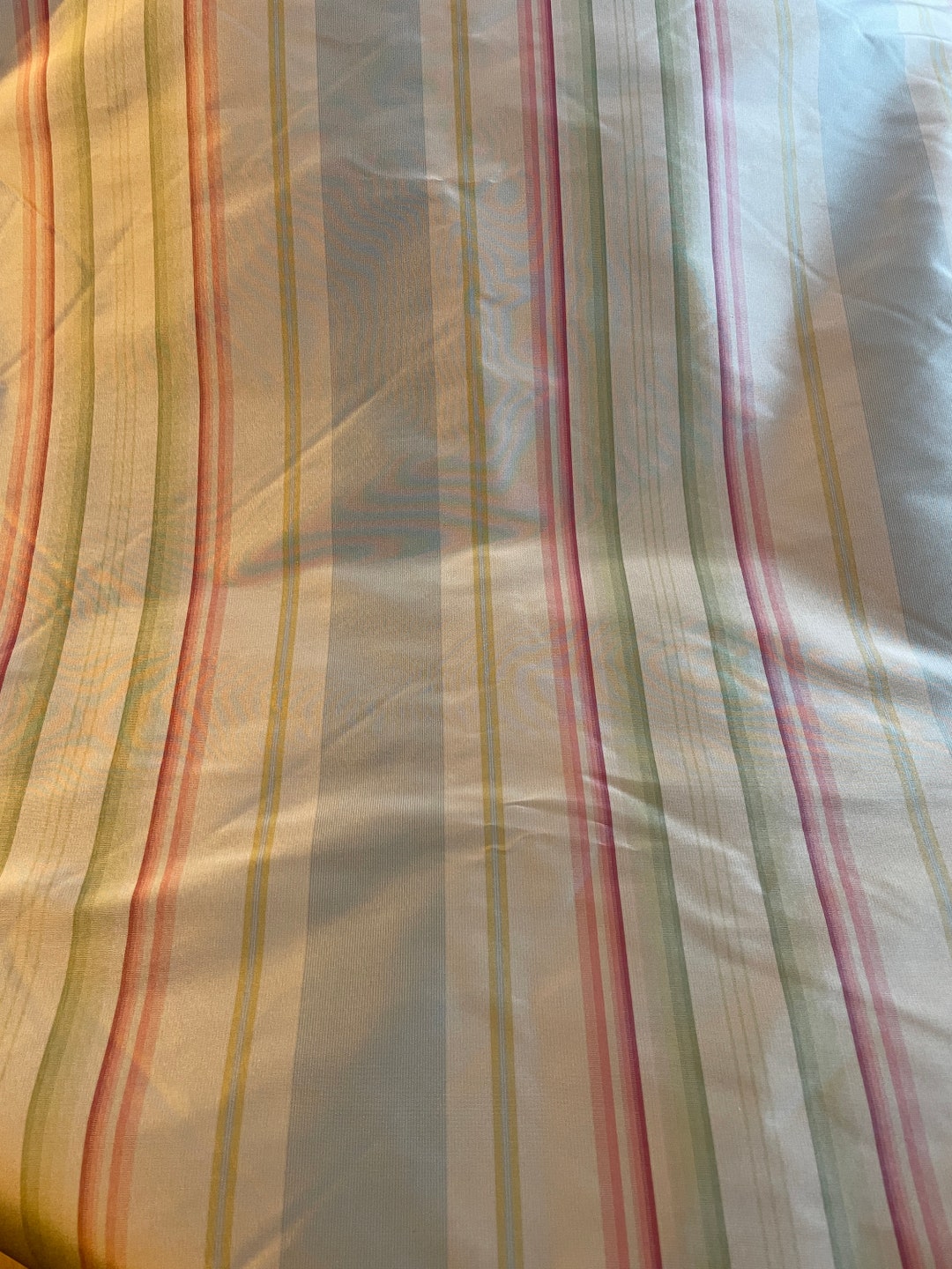 Pretty Soft Tones Stripes - Vintage Fabric Deadstock 80s Taffeta ...