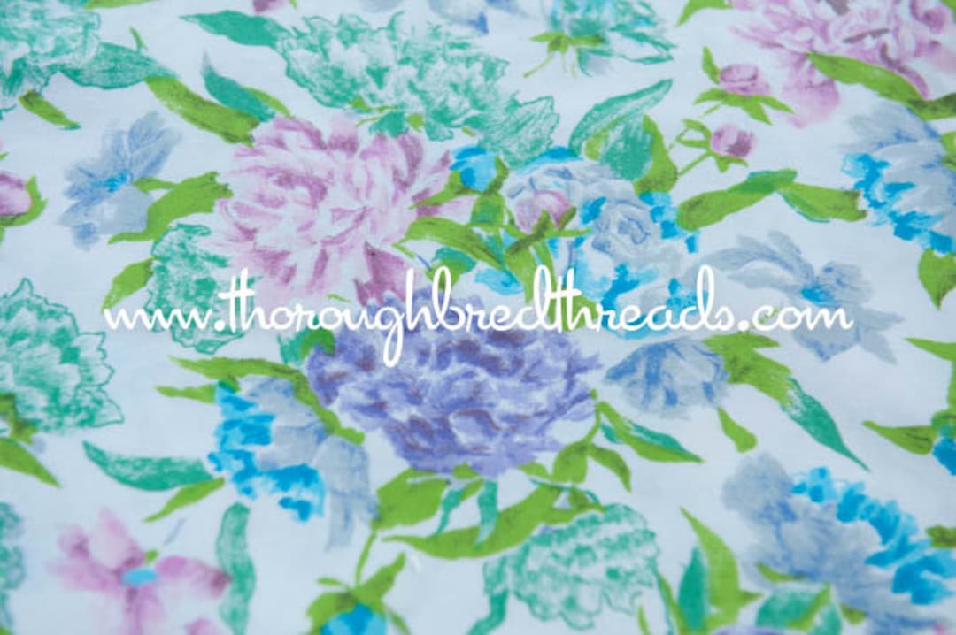 Floral Garden - Vintage Fabric 60s New Old Stock Colorful Floral 42 ...