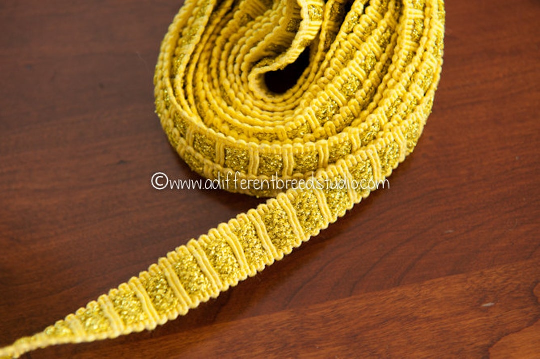 3 Yards Yellow Metallic Vintage Trim Juvenile 60s 70s New - Etsy