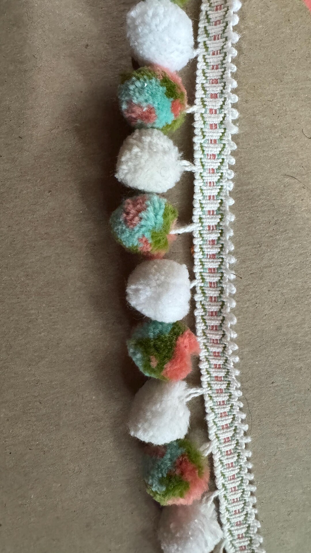 3 Yards Multi Colored - Mod Vintage Pom Poms Ball Fringe 60s 70s New ...