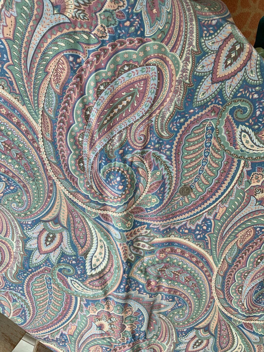 Big Paisley - Vintage Fabric 80s New Old Stock Decorator Cotton ...