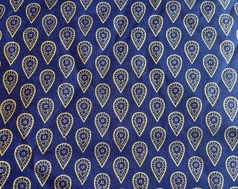 1920s Geometric Navy and Gold Fabric Art Deco Fan by Hiirikki 1920s ...