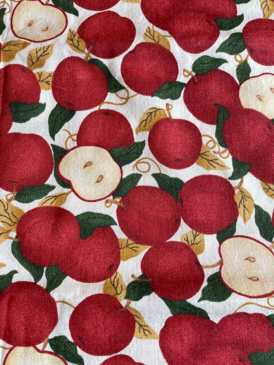 All Over Apples - Vintage Fabric Kitchen Food Fruit Farm Orchard - Etsy