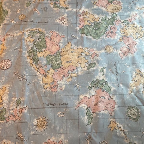 World Map Fabric - Etsy