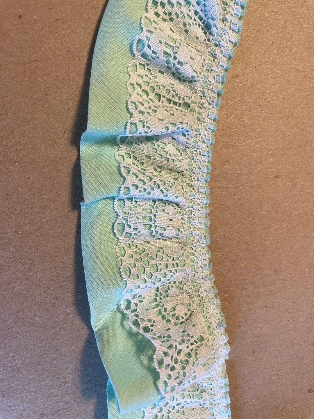 Mint Green and Lace Ruffle 3 Yards Vintage Fabric Trim New Old Stock ...