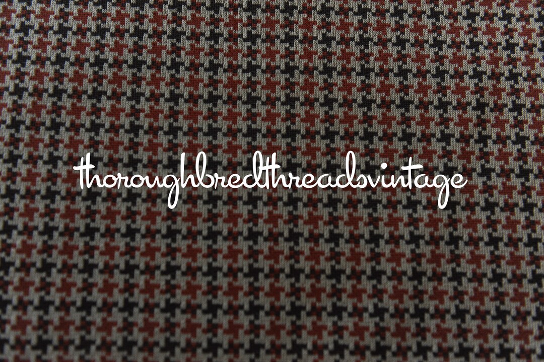 Polyester Plaid - Vintage Fabric New Old Stock 70s Orange Brown Double ...