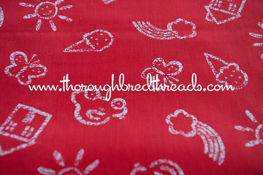 All About Fun - Vintage Fabric Whimsical Novelty Kids Juvenile ...