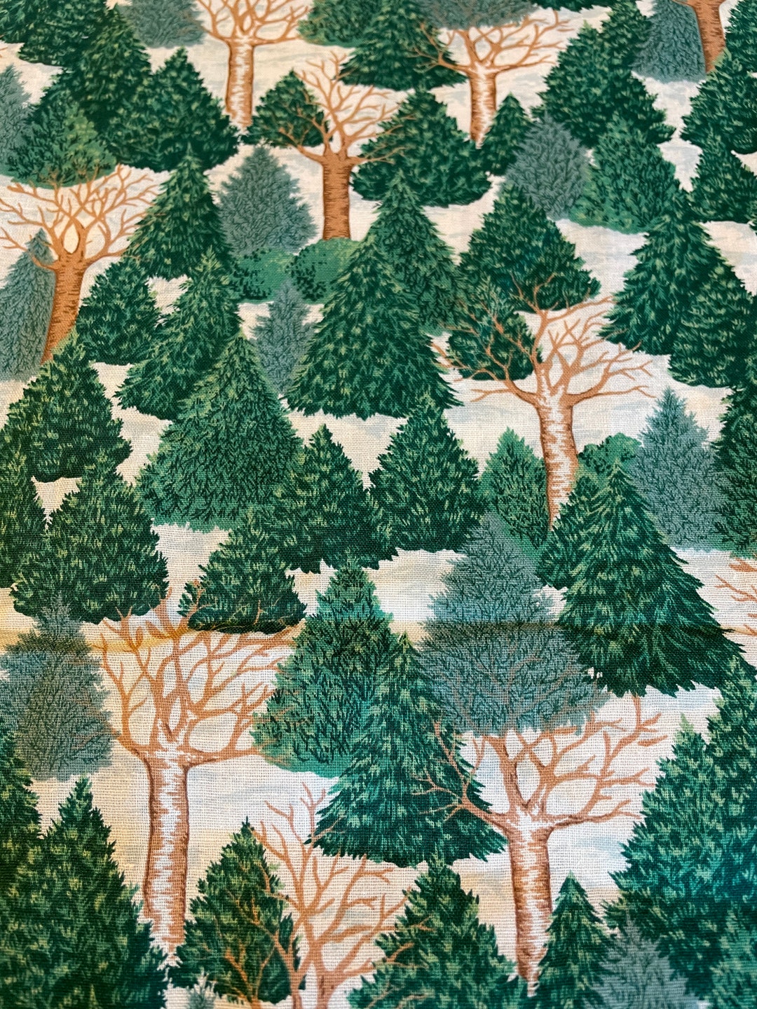Perfect Pine Trees - Vintage Fabric Novelty Holiday Christmas - Etsy