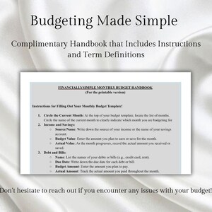 Simple Printable Monthly Budget Template | Cashflow, Income, Bills ...
