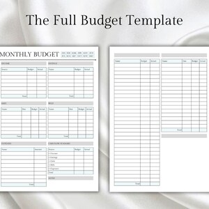 Simple Printable Monthly Budget Template | Cashflow, Income, Bills ...