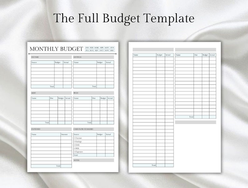 Simple Printable Monthly Budget Template | Cashflow, Income, Bills ...