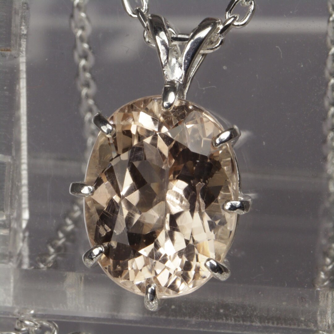 Peach Topaz, Champagne Topaz in Sterling Pendant With Sterling Chain ...