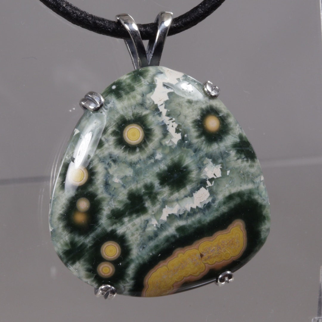 Ocean Jasper From Madagascar, Orbicular Jasper, Sterling Pendant ...