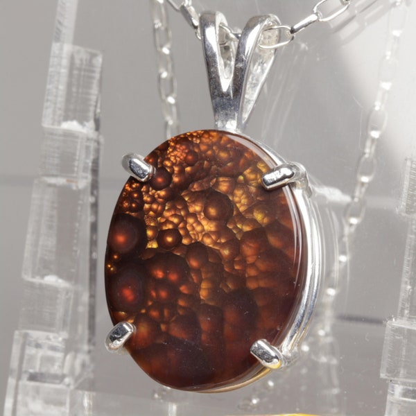 Fire Agate Pendant - Etsy
