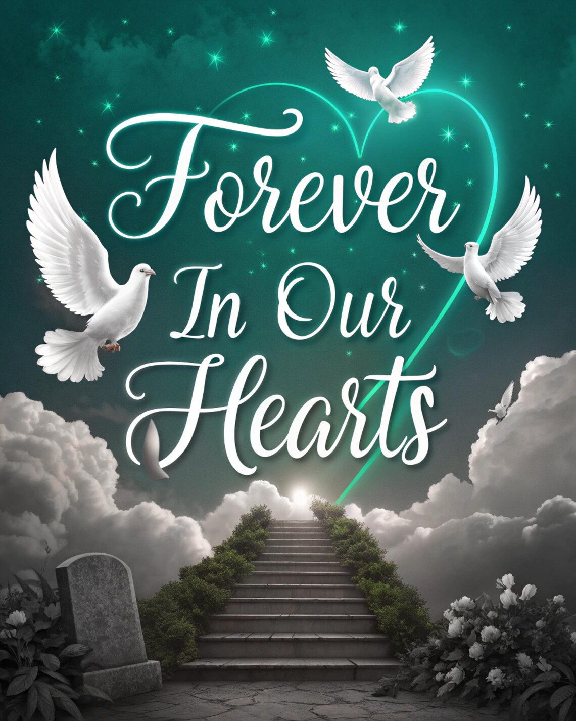 Memorial Heaven Background: Stairs to Heaven Design (PNG Download) - Etsy