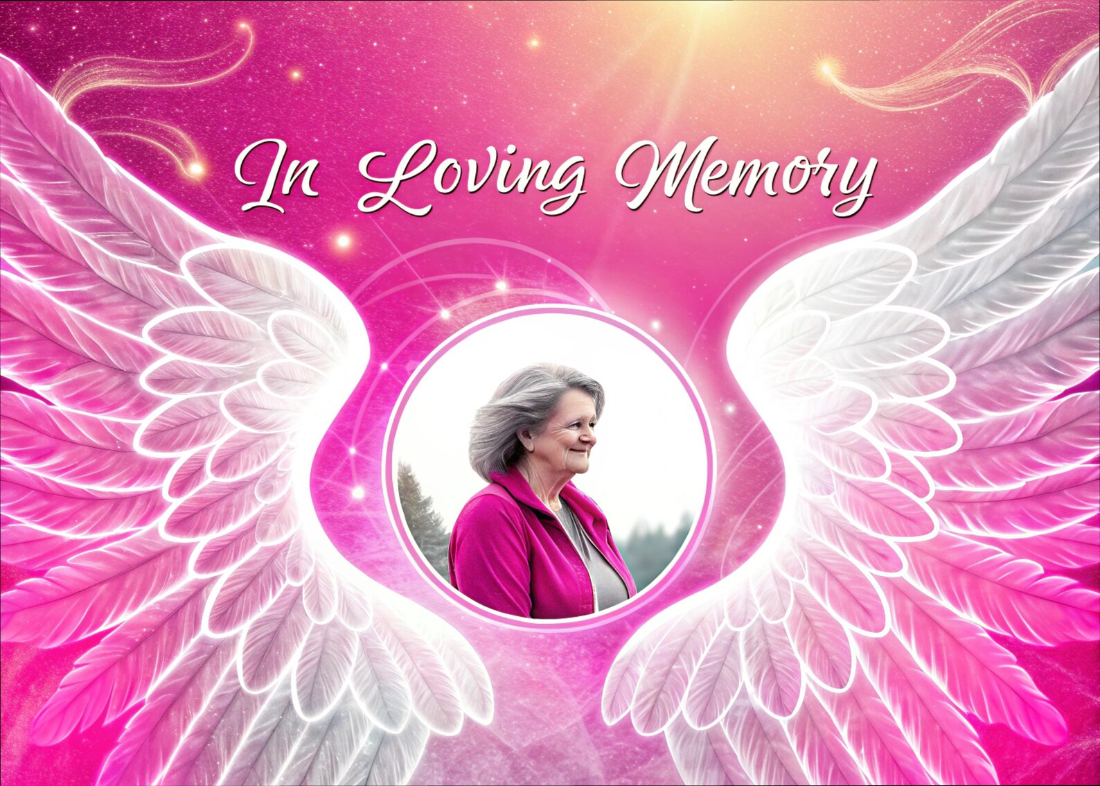 Memorial Photo Template: Angel Wings, Stairway to Heaven (canva ...