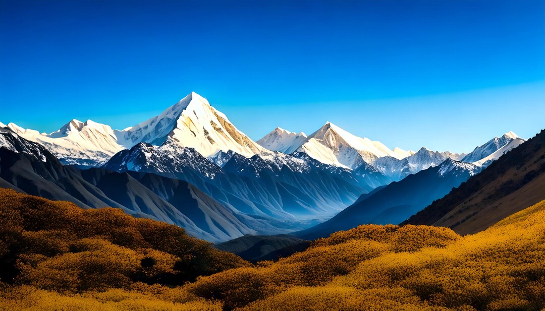 Scenic Mountain Range Print: Breathtaking Landscape Art - Etsy