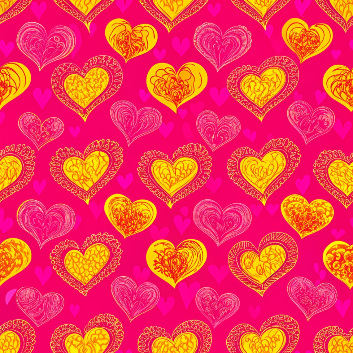 Preppy Hearts Digital Paper,5 Seamless Patterns for Printable Scrapbook ...