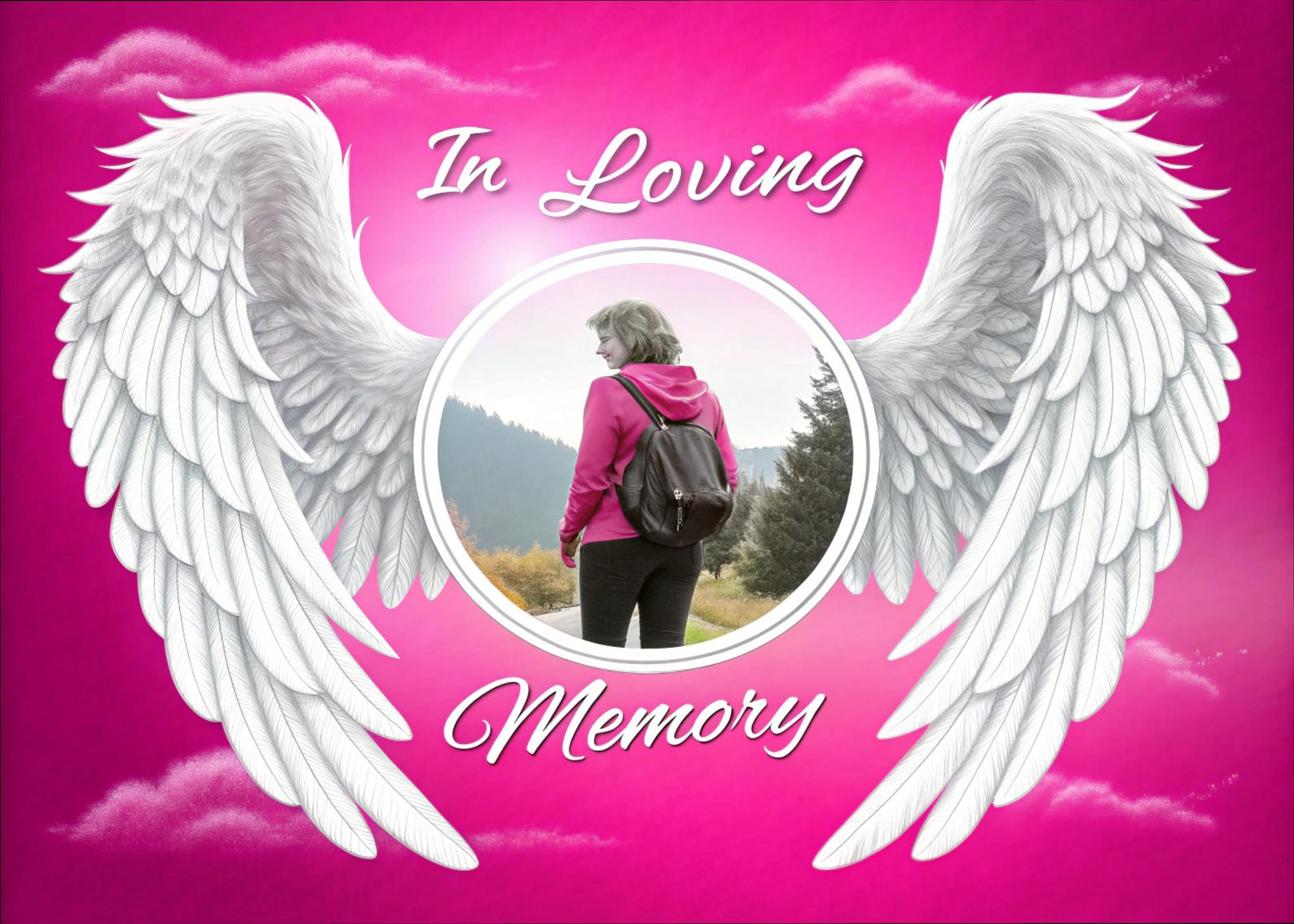 Memorial Photo Template: Angel Wings, Stairway to Heaven (canva ...