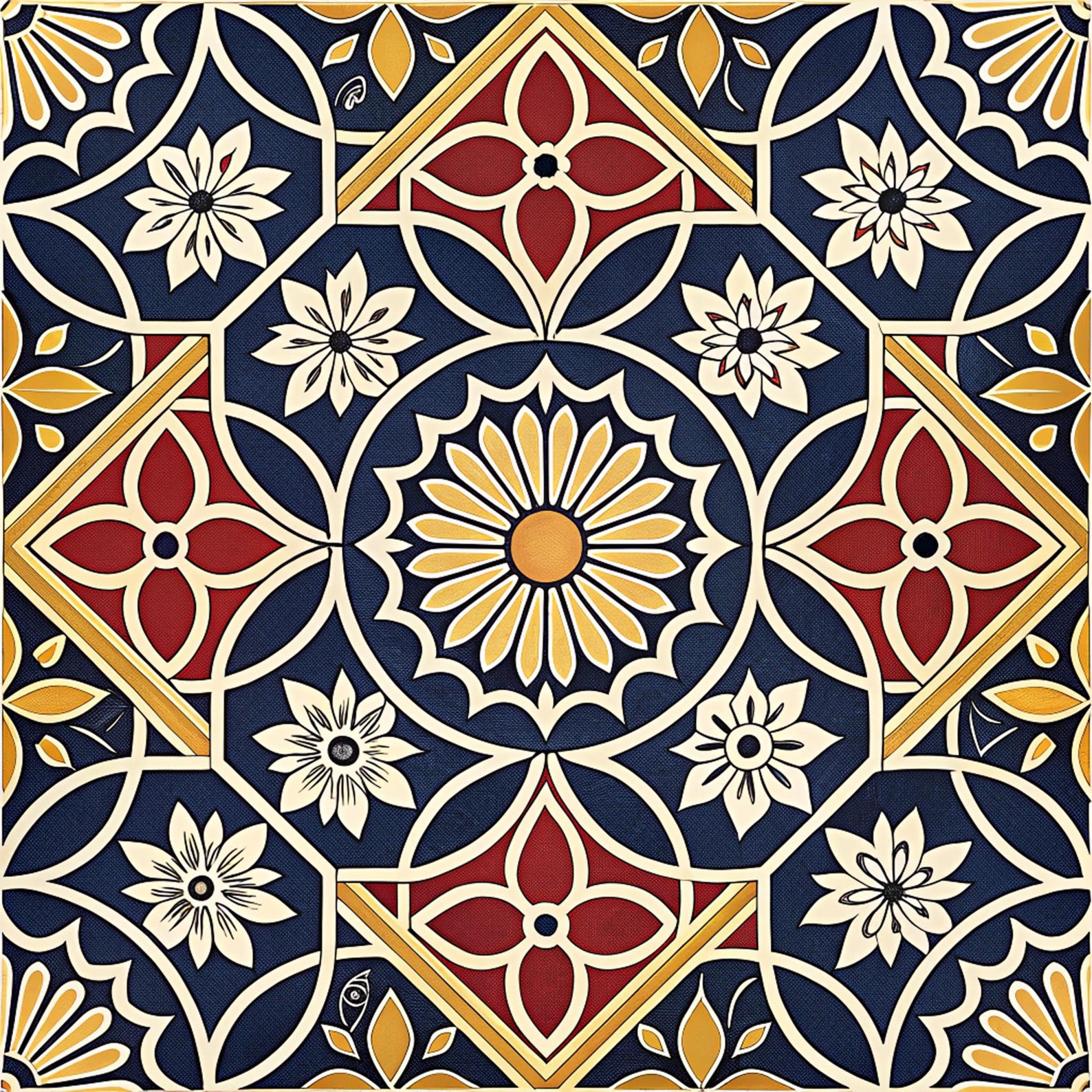 Retro 70s Tile Pattern: Vintage Digital PNG (commercial Use) - Etsy