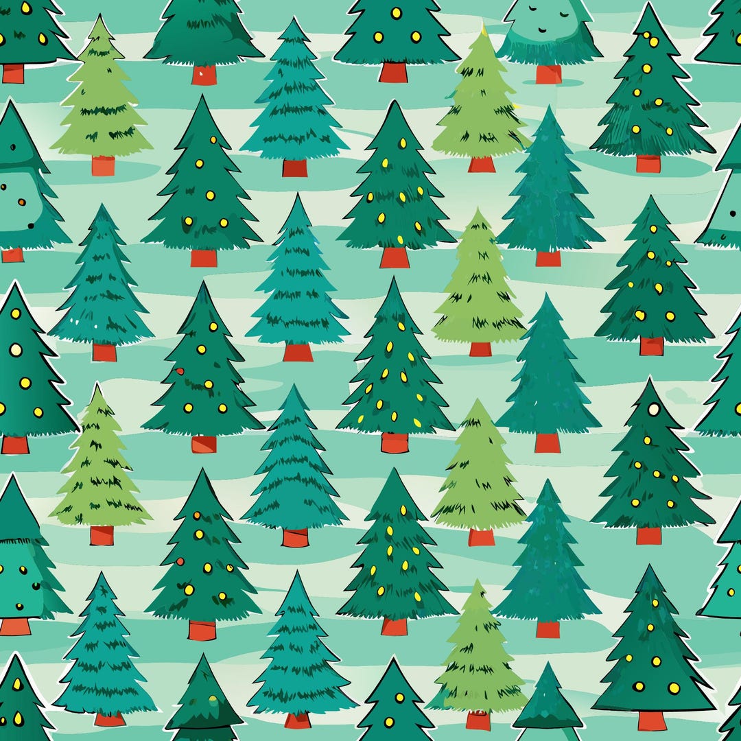 Christmas Tree Digital Paper: Seamless Holiday Pattern (SVG & PNG) - Etsy