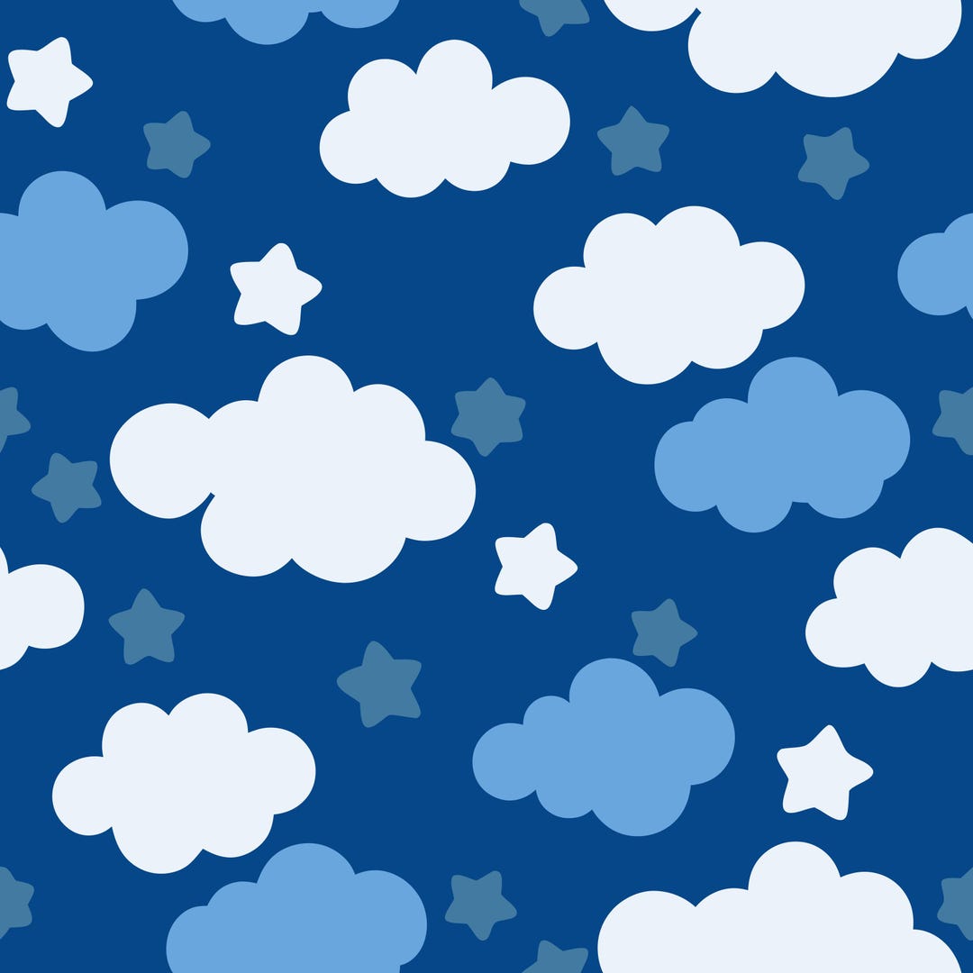 Seamless Cloud Pattern: Fun Colors Digital Paper Pack (PNG) - Etsy