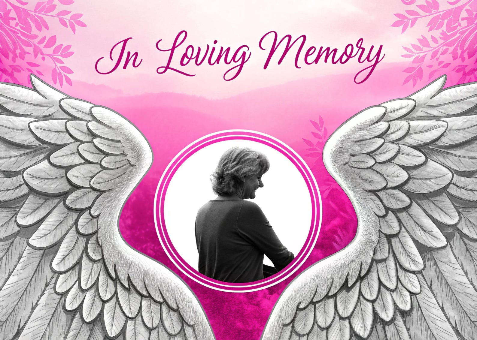 Memorial Photo Template: Angel Wings, Stairway to Heaven (canva ...