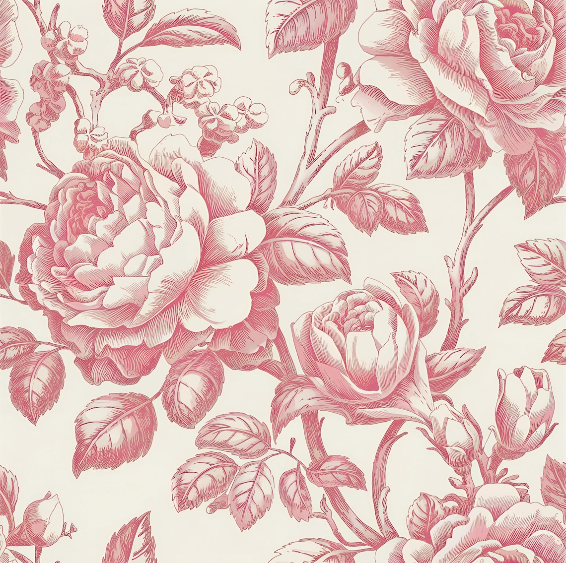 Dusty Rose Chinoiserie Floral Seamless Patterns-vintage Floral Patterns ...