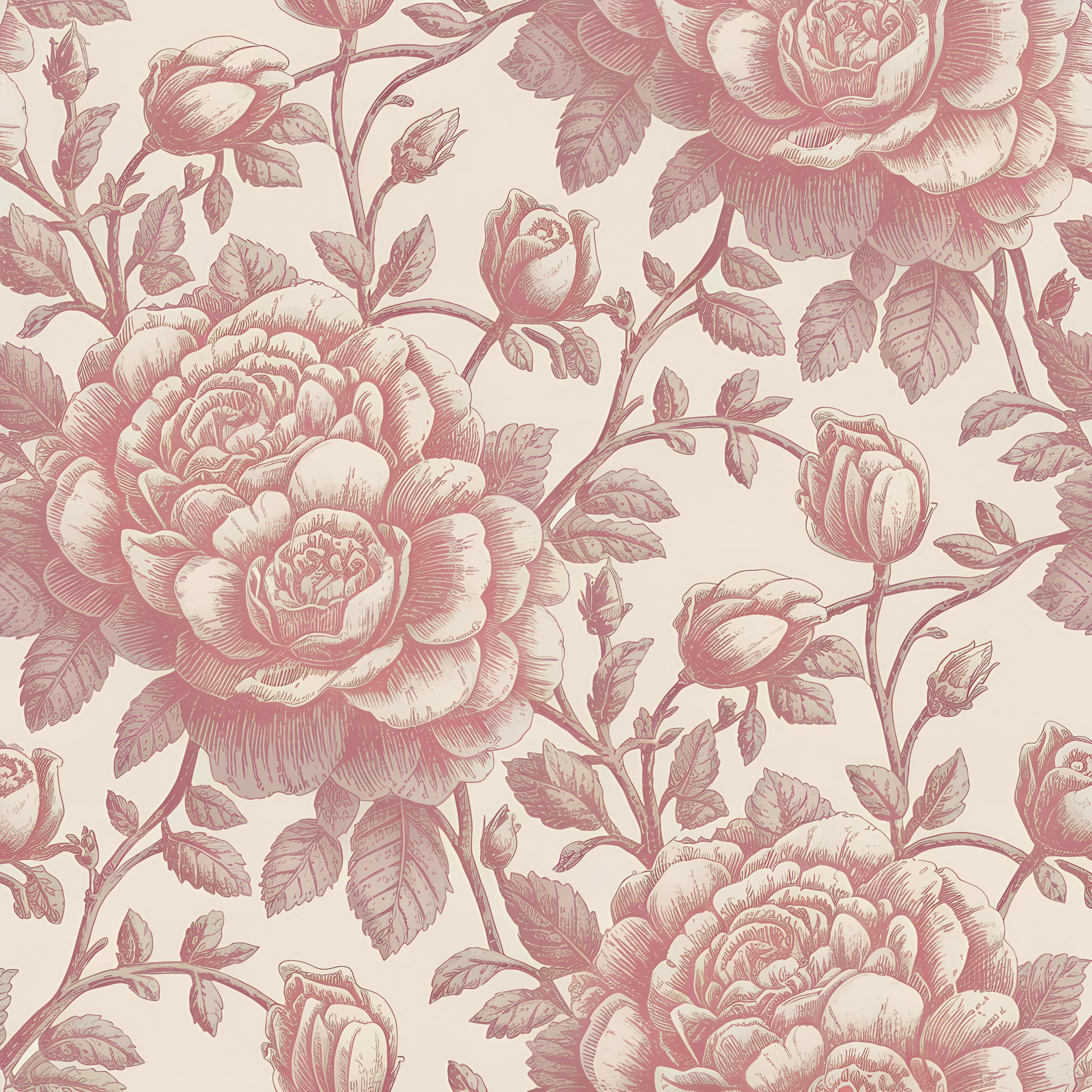 Dusty Rose Chinoiserie Floral Seamless Patterns-vintage Floral Patterns ...