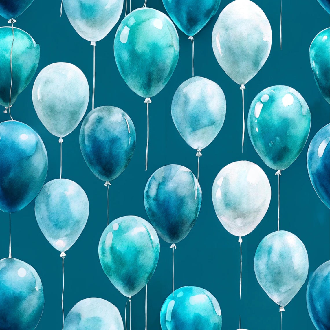 Blue Balloons Seamless Pattern: Birthday Invitation Backgrounds - Etsy