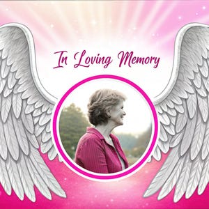 Memorial Photo Template: Angel Wings, Stairway to Heaven (canva ...